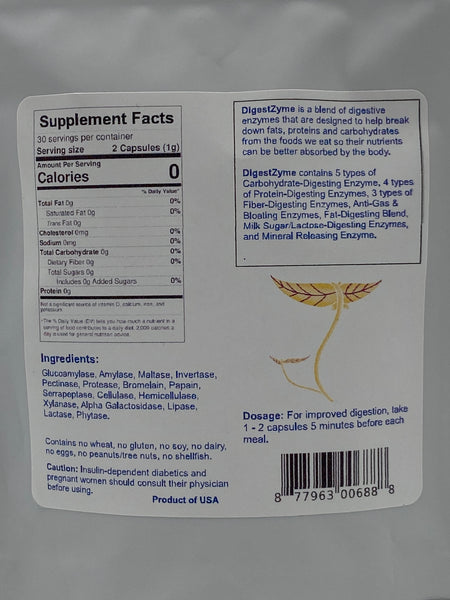 DigestZyme Digestive Enzyme Blend (60 Capsules) – Natural Zing
